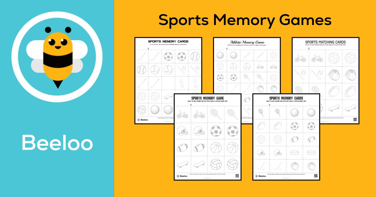 Sports-themed Memory Games • Beeloo Printable Crafts and Activities for ...